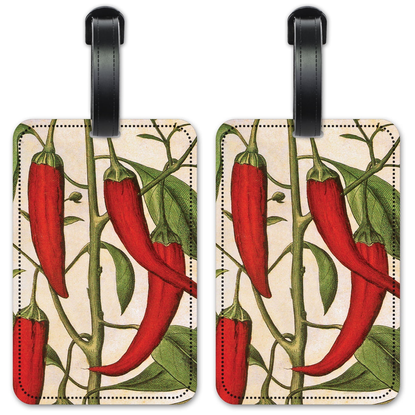 Chili Peppers - Luggage ID Tags / Suitcase Identification Cards - Set ...