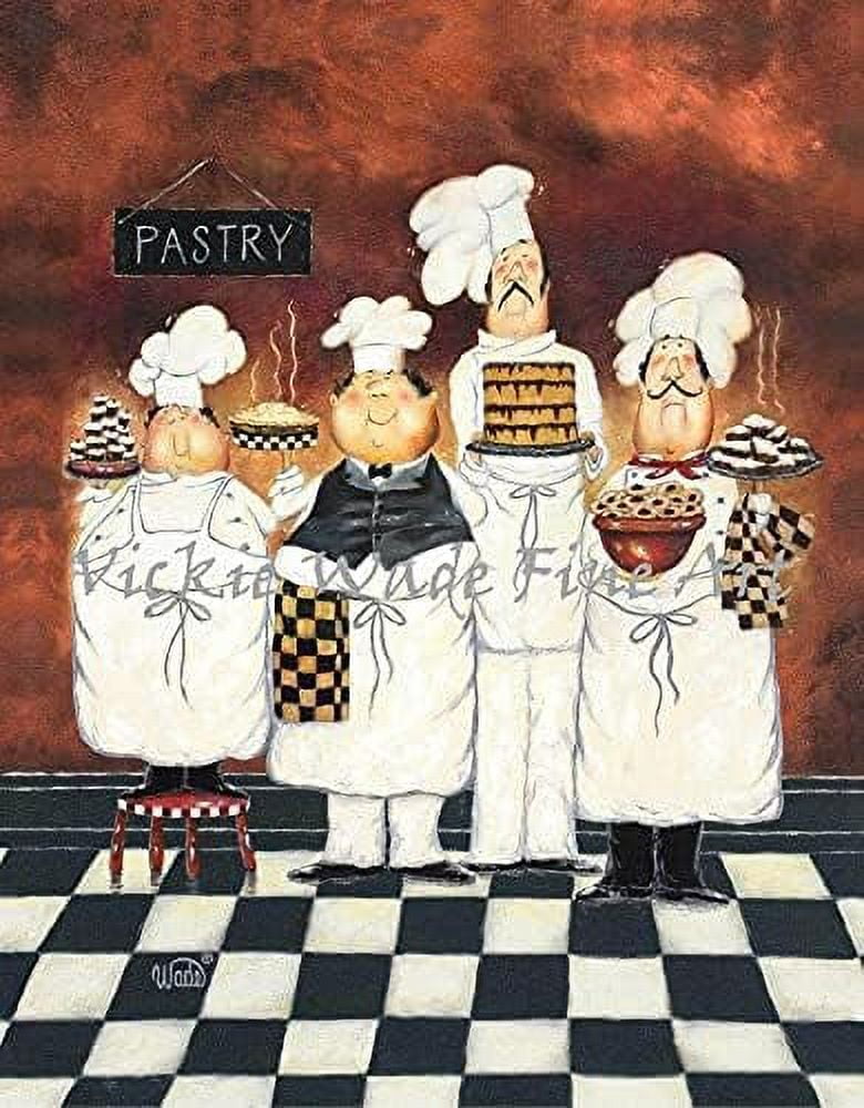 Chefs Art Fat Chef Kitchen Metal Signs - Retro Pastry Wall Art for ...