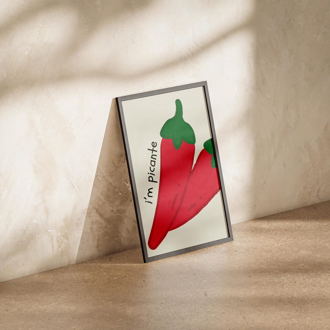Chili Print Kitchen Wall Art Print Trendy Retro I'm Picante Print ...