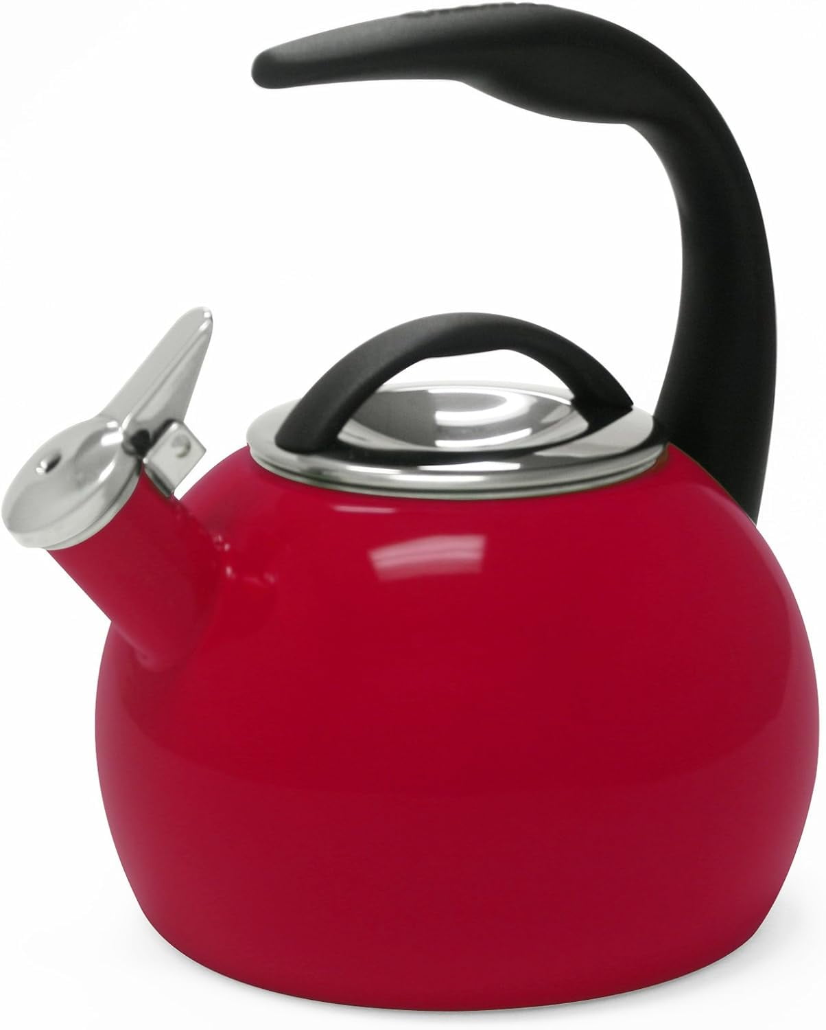 Chili Red Enamel on Steel Whistling Tea Kettle, 2 Quart (Anniversary ...