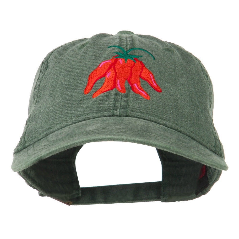 Chili Ristra Embroidered Washed Cap - Dark Green OSFM - Walmart.com