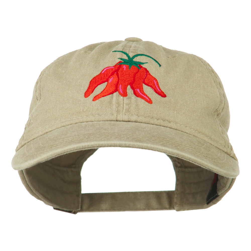 Chili Ristra Embroidered Washed Cap - Khaki OSFM - Walmart.com