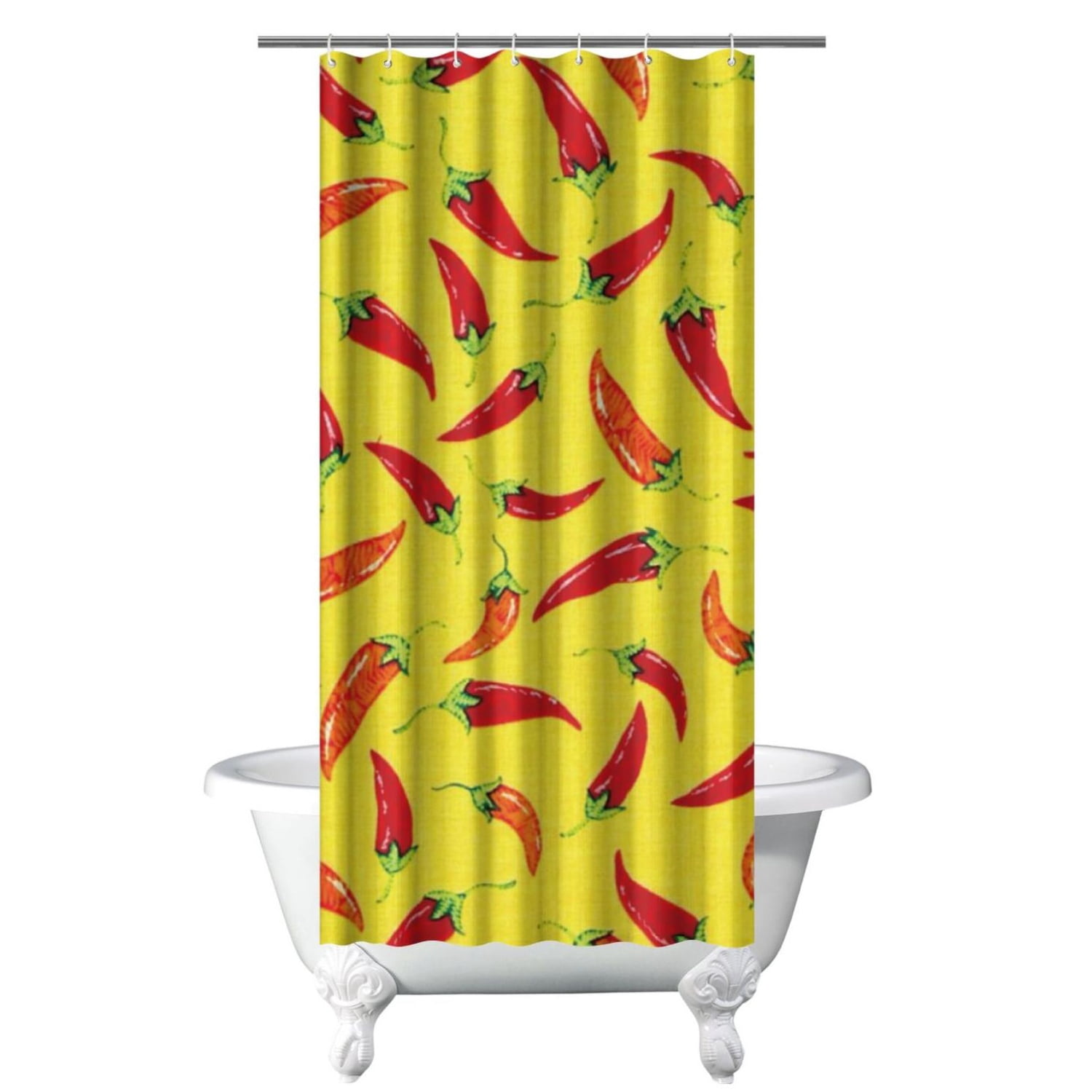 Chili Shower Curtain Spicy Chili Peppers Hot Red Vegetable Pattern ...