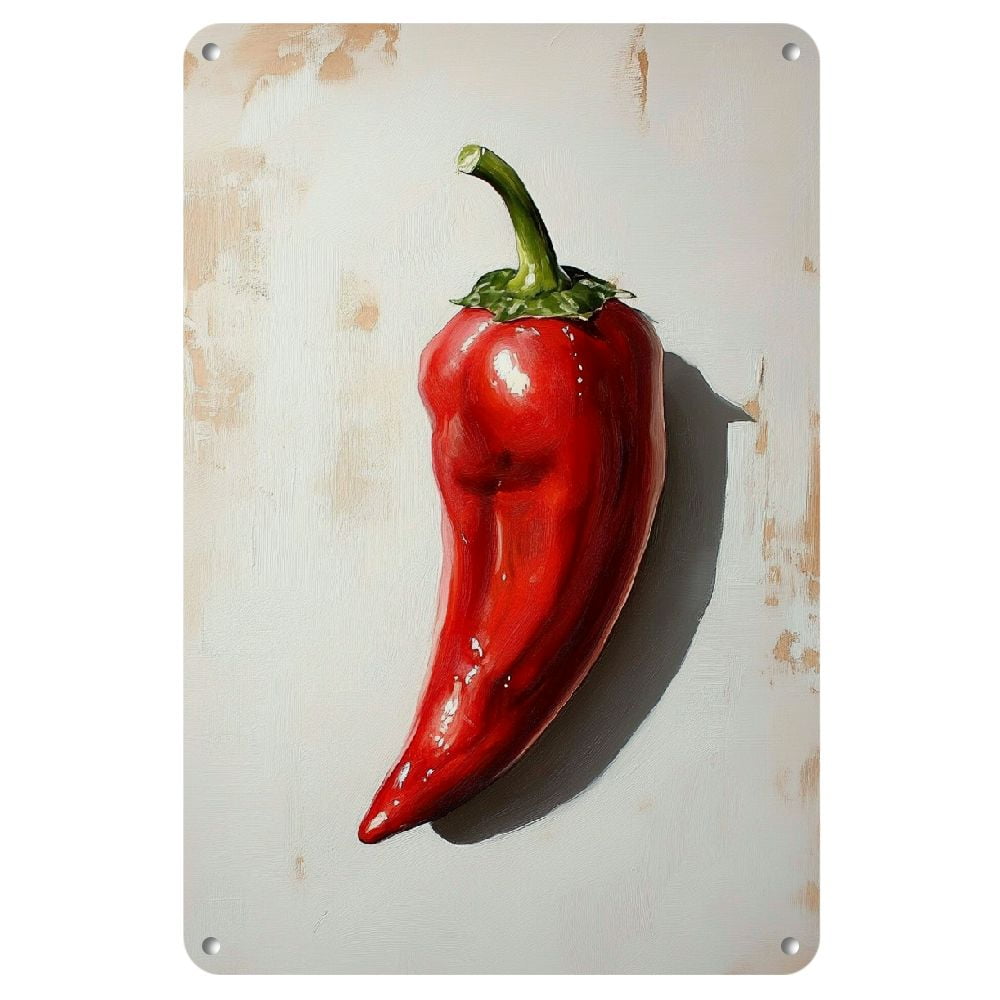Chili-Themed Iron Wall Art - 8"x12" Square Metal Sign for Home, Living ...