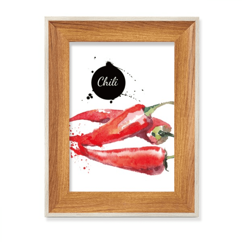 Chili Vegetable Tasty Healthy Watercolor Desktop Wooden Photo Frame ...