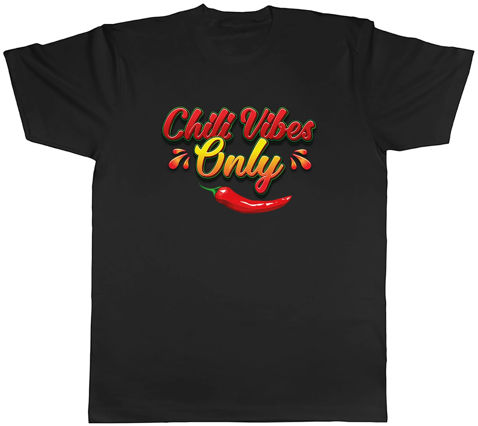 Chili Vibes Only Funny Spicy Pepper Graphic Unisex T-Shirt, S-5XL ...