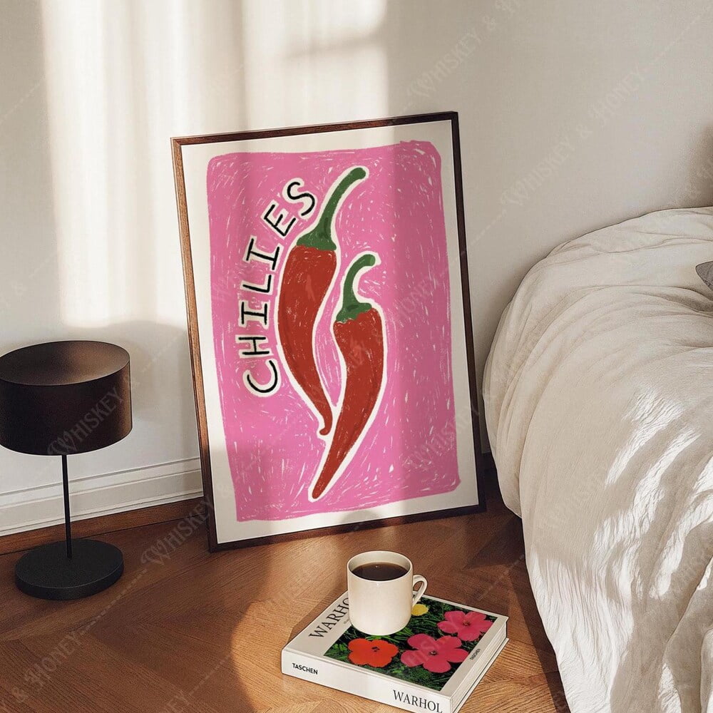 Chilies Illustration Art Print Food Wall Art Kitchen Poster Art Chilies ...