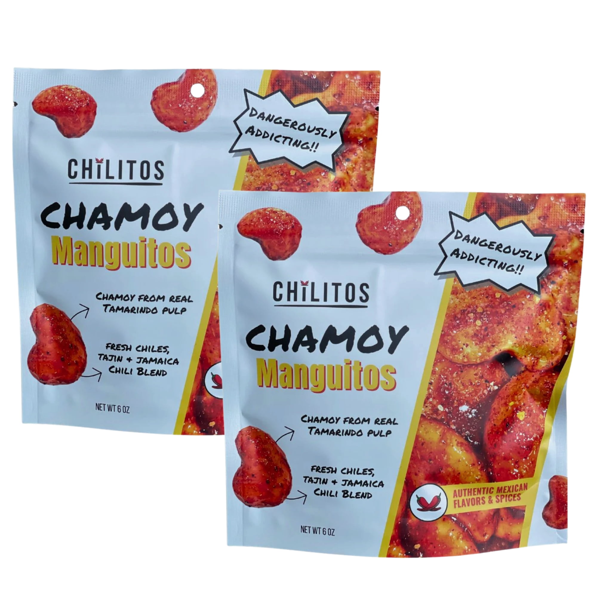 Chilitos Chamoy Manguitos Candy 6 Oz 2 Pack, Spicy Tamarind Mexican ...