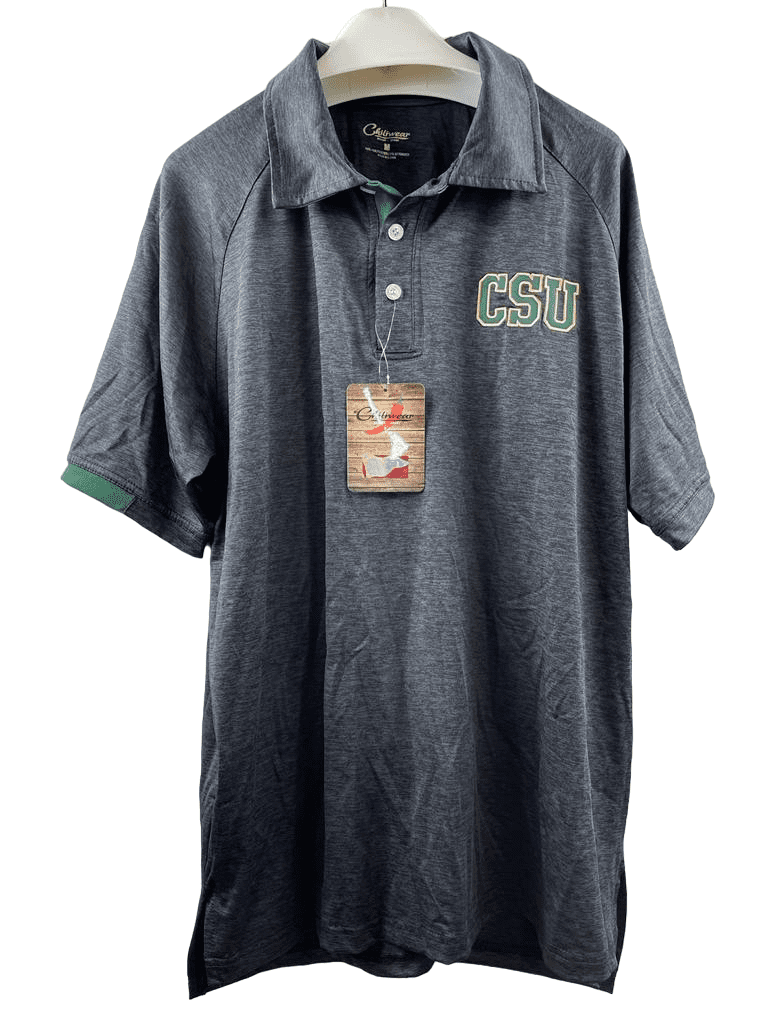 Chiliwear Men's CSU Collared Polo Short Sleeve Shirt, Gray, Medium ...