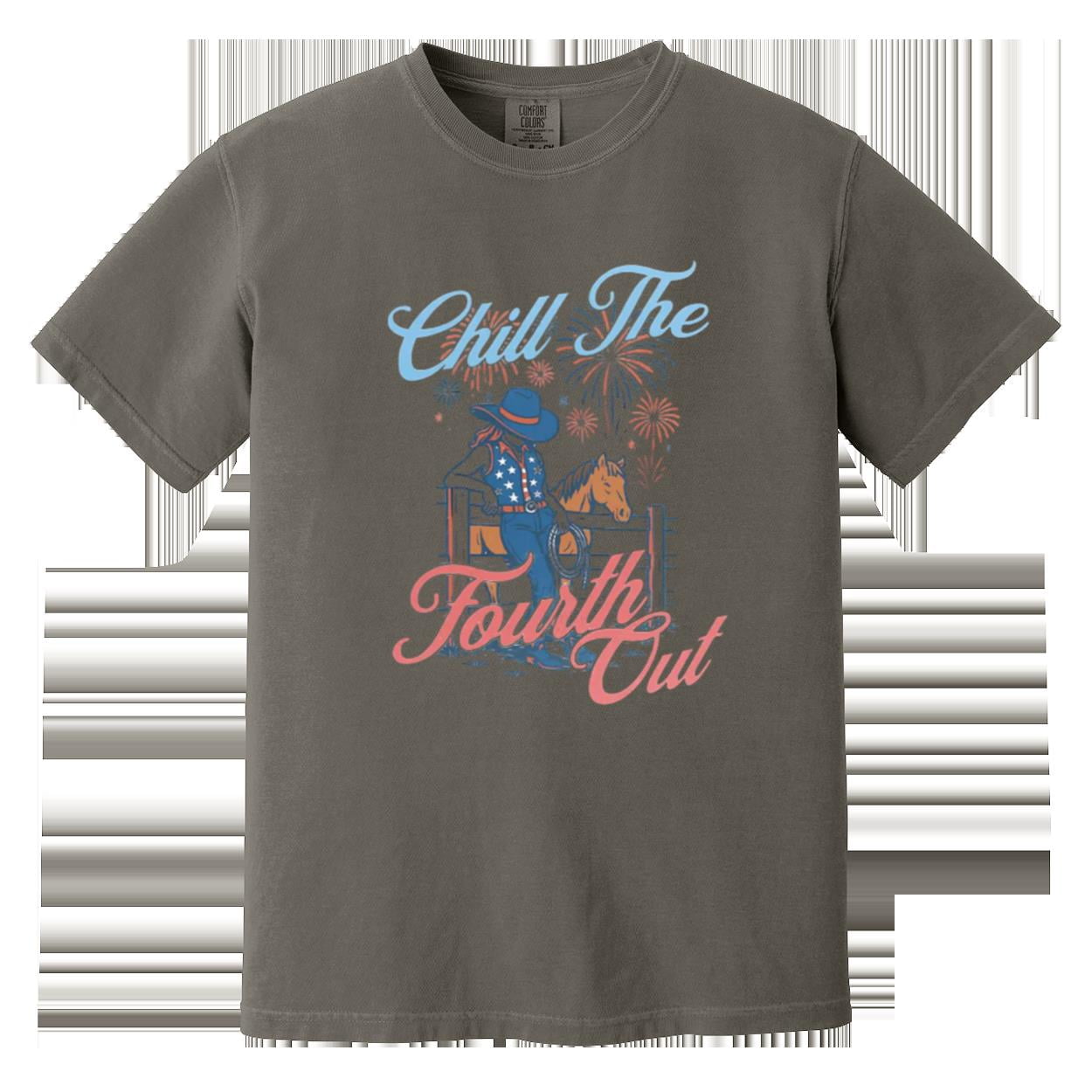 Chill 4th Of July Western Style Comfort Color T-Shirt For Summer PNG ...