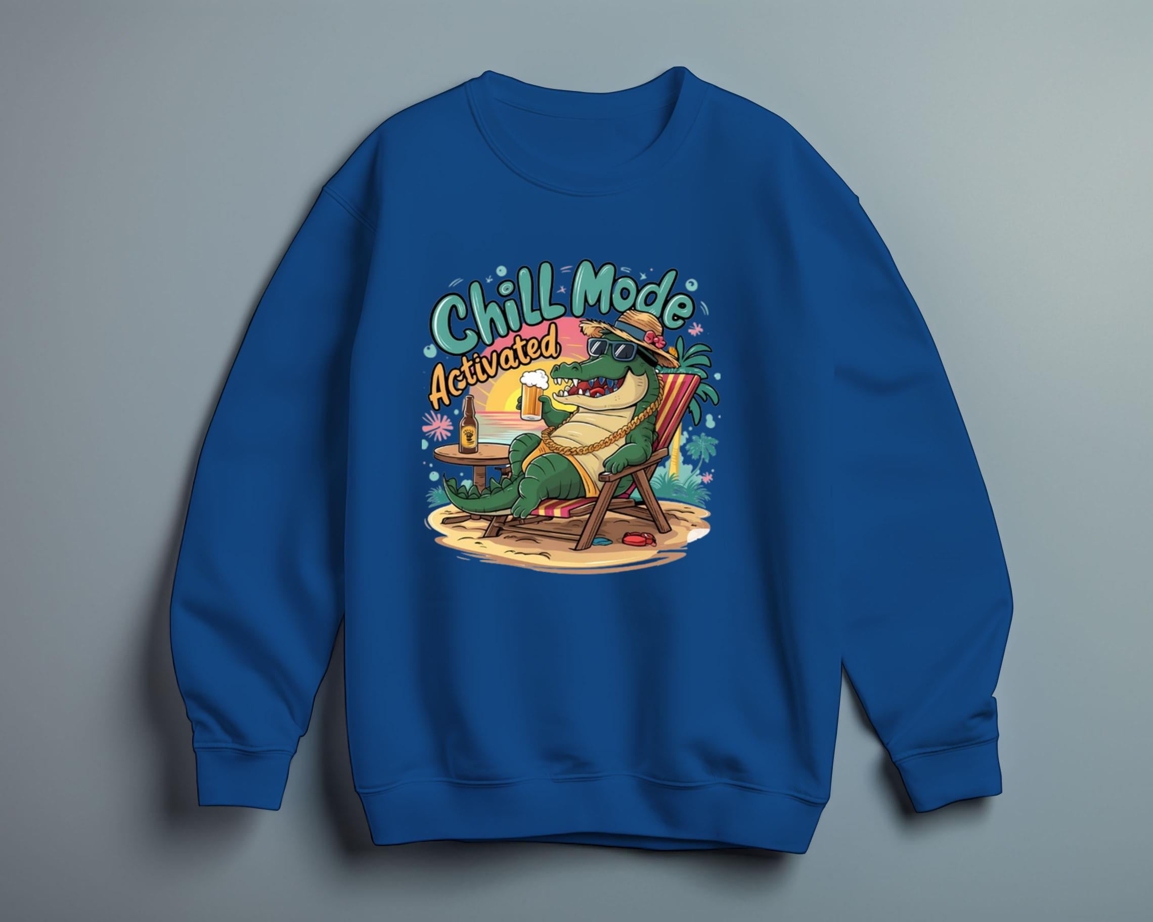 Chill Alligator Beach Vibes - Fun Summer Relaxation Cartoon Art-C ...