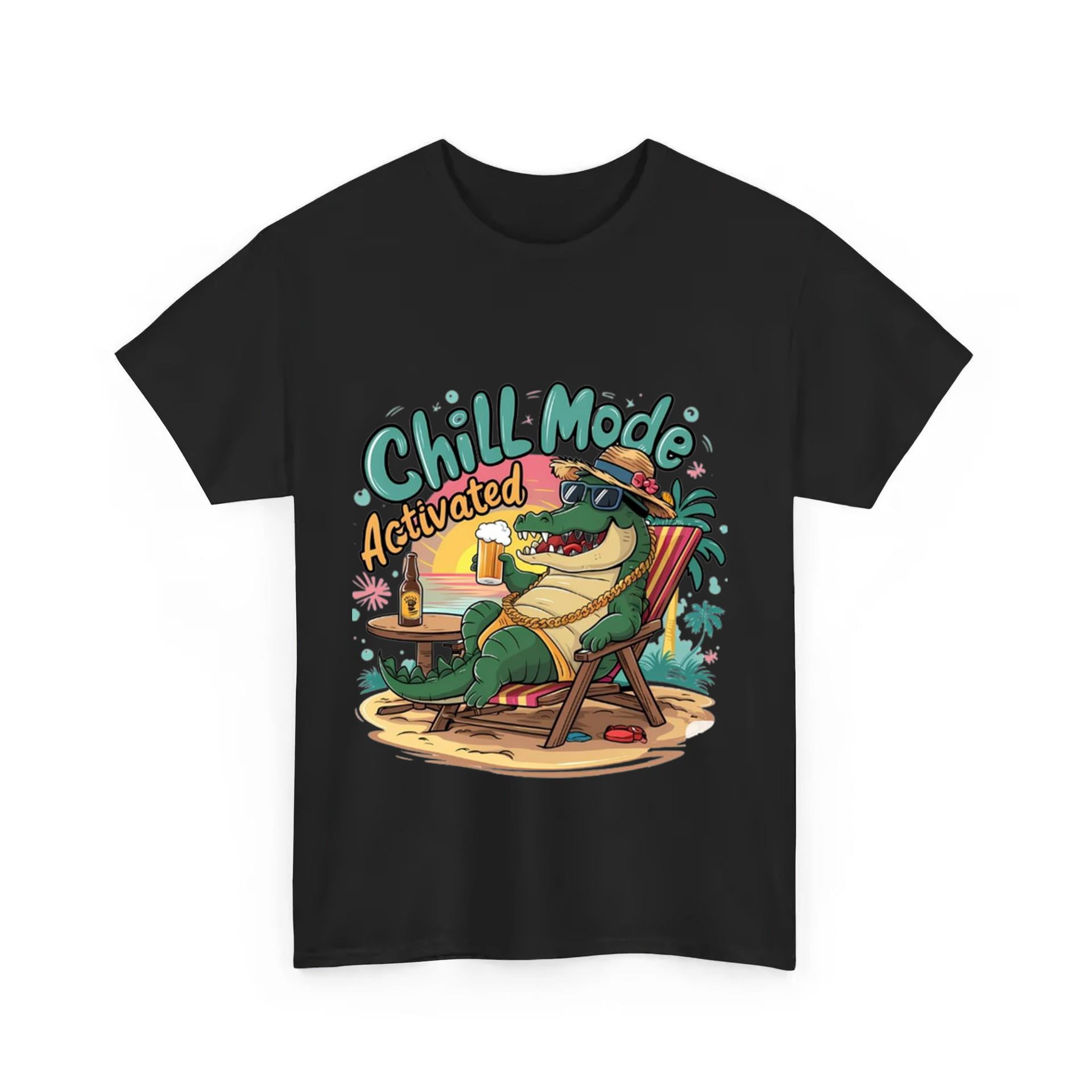 Chill Alligator Beach Vibes - Fun Summer Relaxation Cartoon Art-C ...