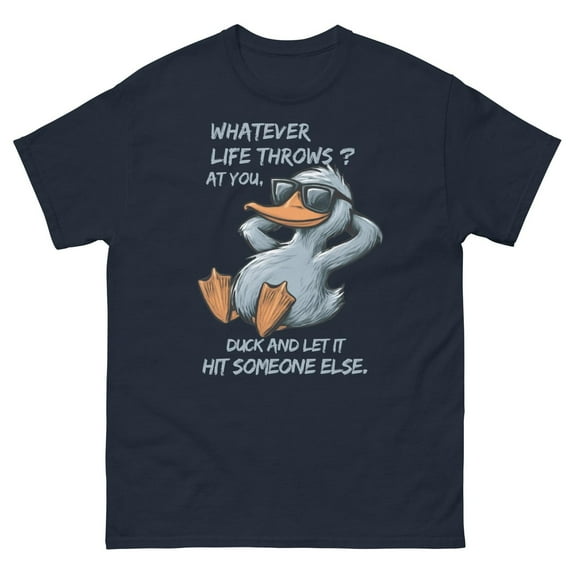 Chill Duck Quote “Let It Hit Someone Else” Cartoon Tee – Unisex Cotton ...