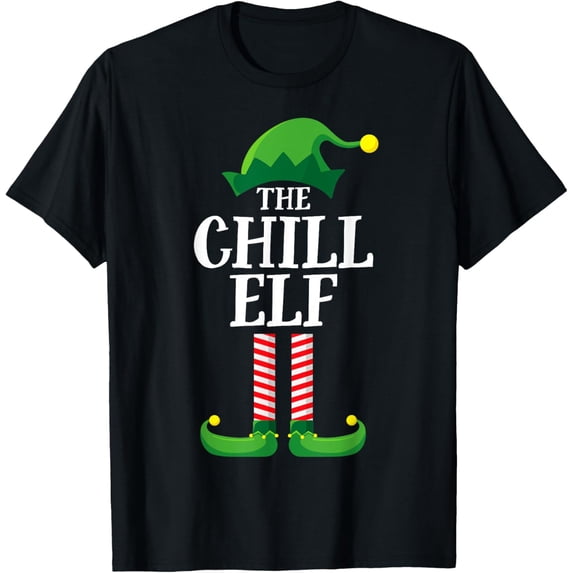 Chill Elf Matching Family Group Christmas Party Pyjamas T-ShirtMen's ...