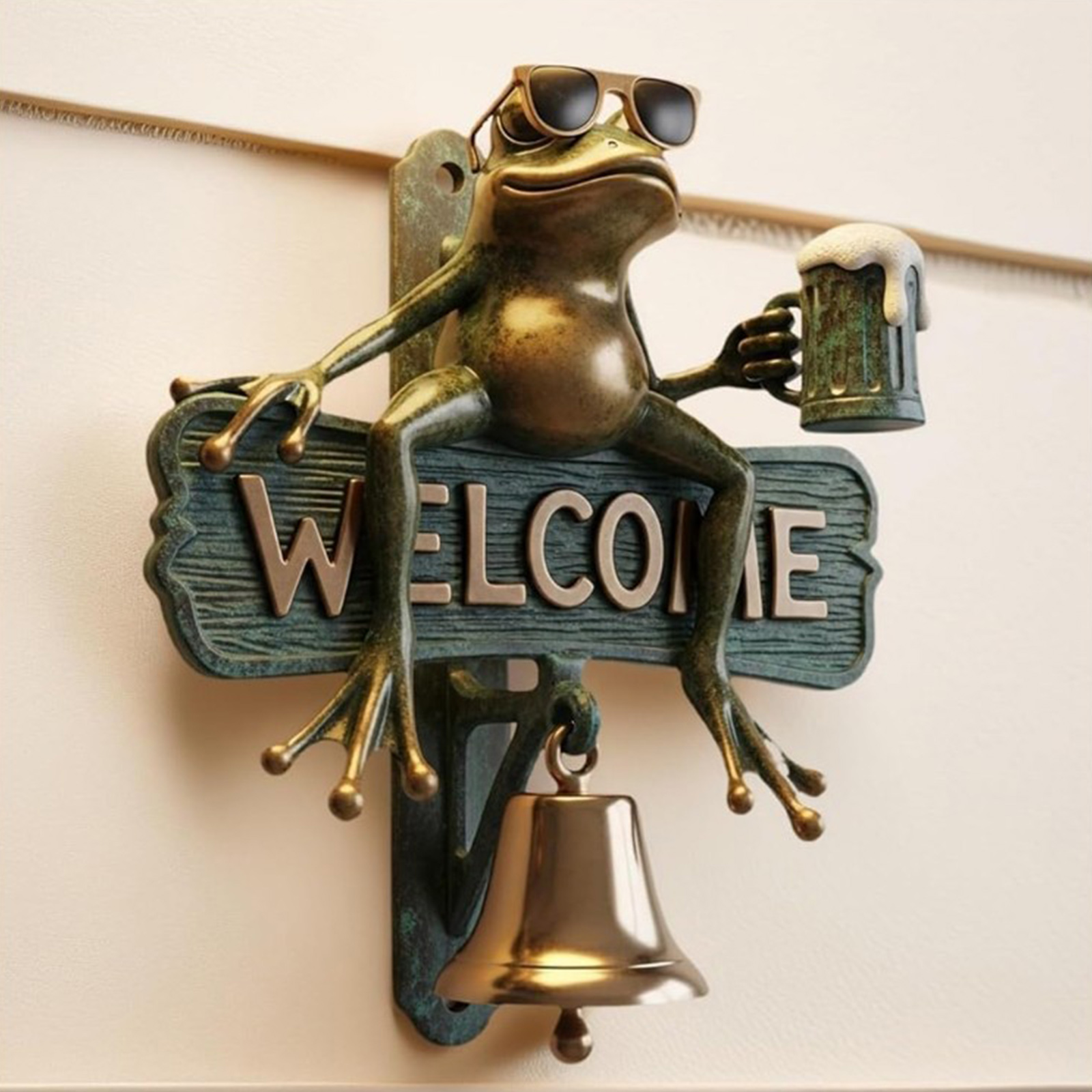 Chill Frog Welcome Doorbell,Beer-Drinking Utterly Shades-Wearing ...