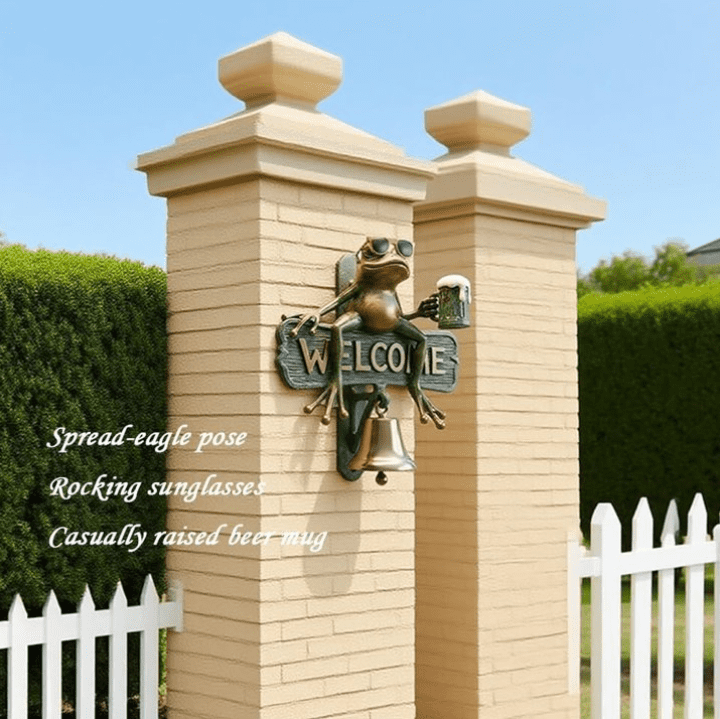 Chill Frog Welcome Doorbell, Novelty Frog Doorbell Decor Resin Welcome ...