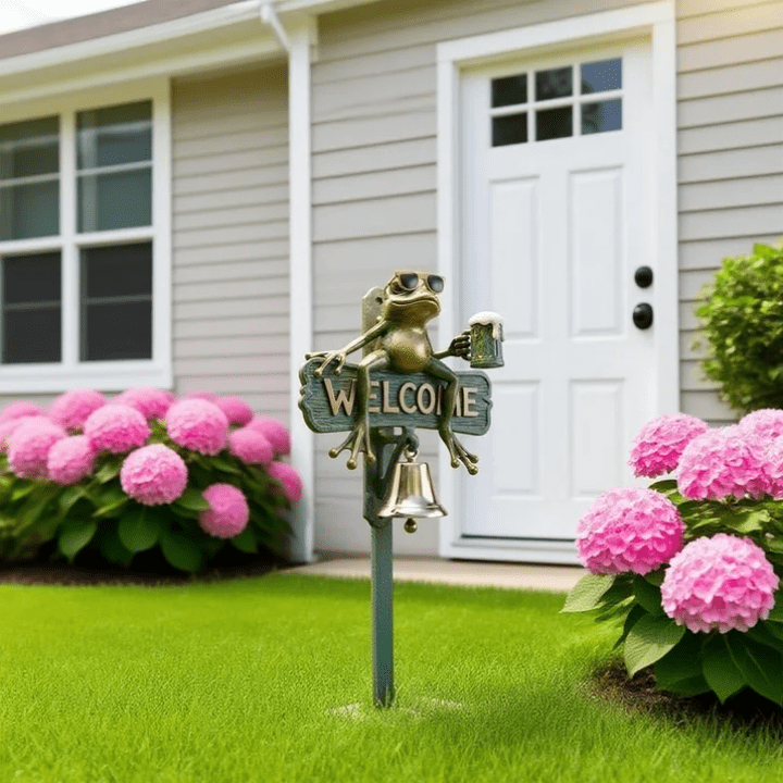 Chill Frog Welcome Doorbell, Quirky Welcome Sign for Porch, Novelty ...