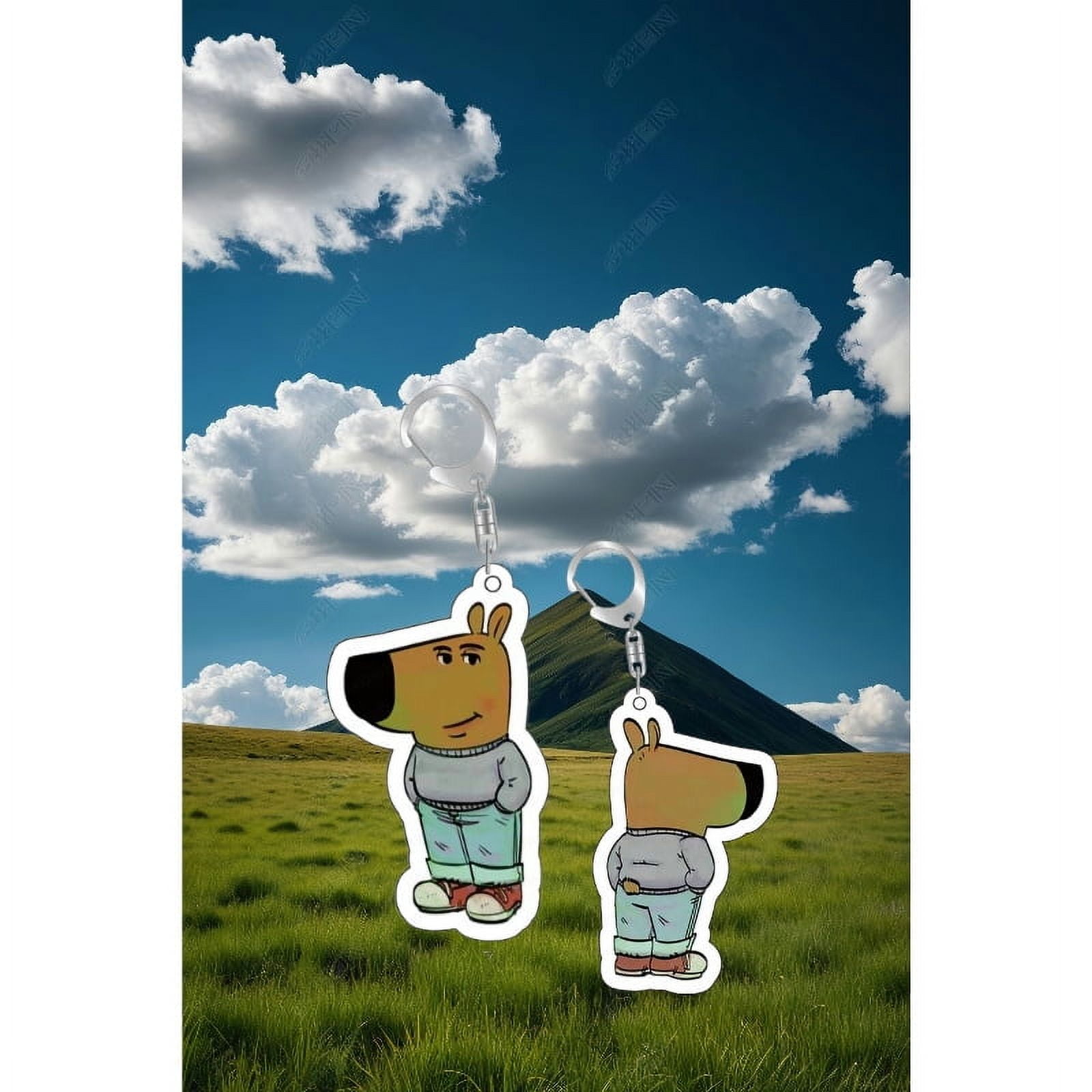 Chill Guy Meme Keychain Keychain Chill Guy, Just a Chill Guy Meme To ...