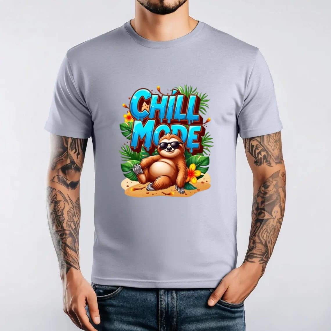 Chill Mode Unisex T-shirt with Tropical Sloth and Relaxed Island Vibes ...