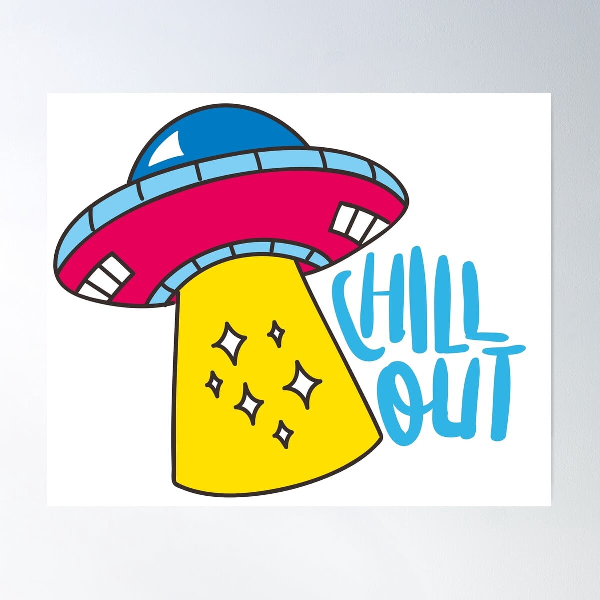 Chill Out Alien Poster Wall Art, Modern Wall Decor For Living Room ...