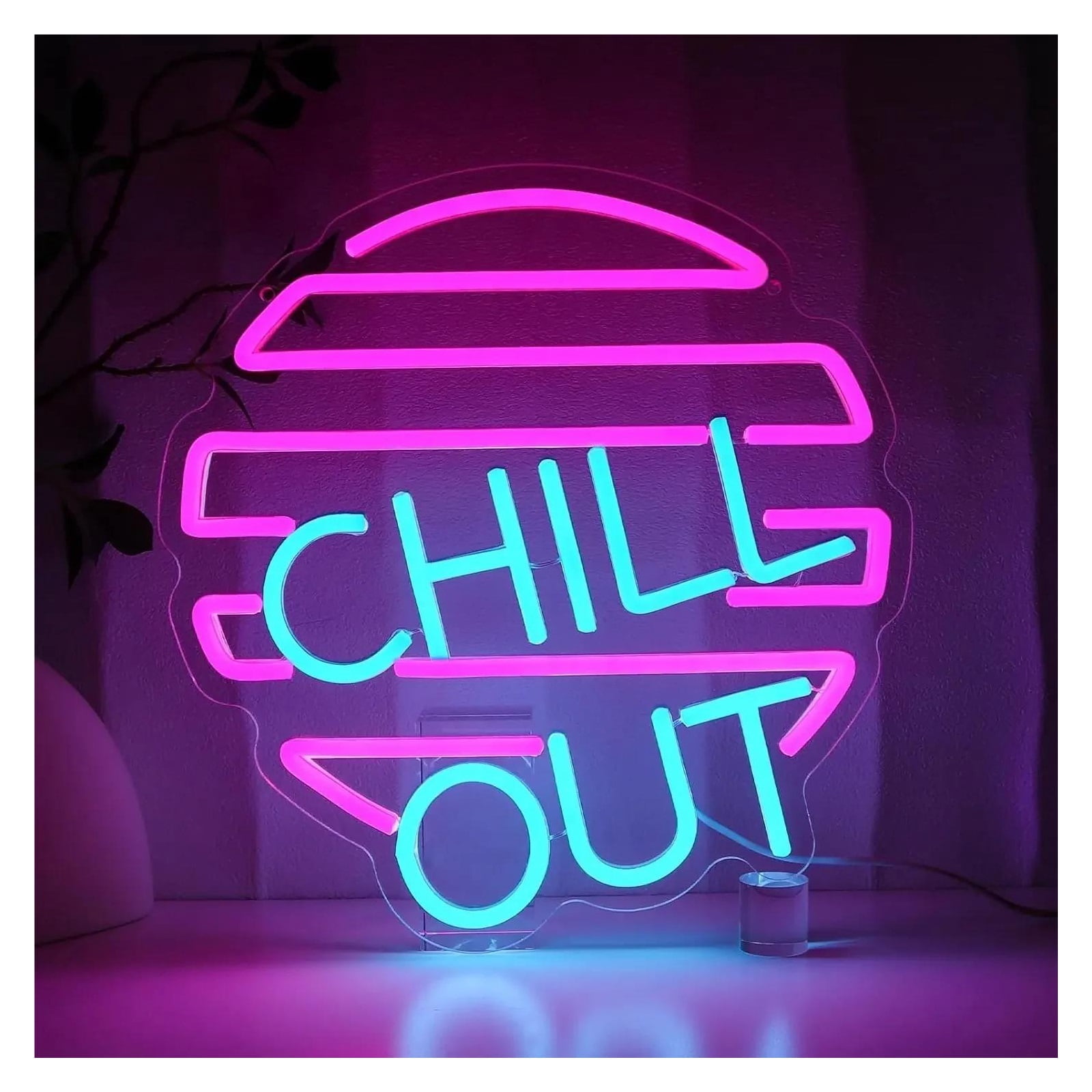"Chill Out" Neon Sign USB Powered, Dimmable Lights For Bedroom, Lounge ...