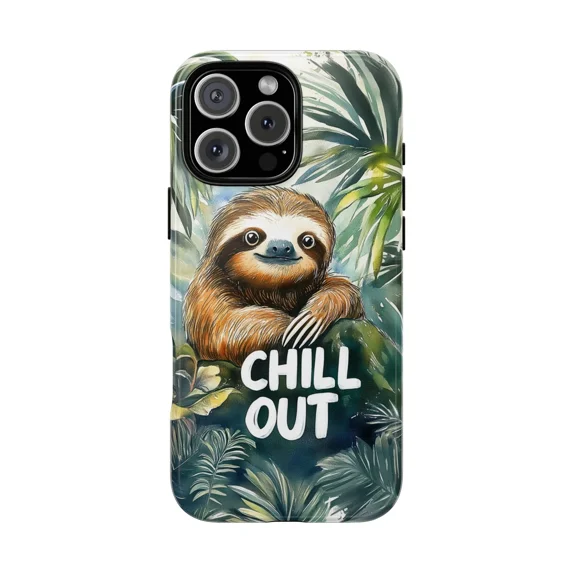 Chill Out Sloth Relaxed Cartoon Design Case for iPhone 17 through 11 ...