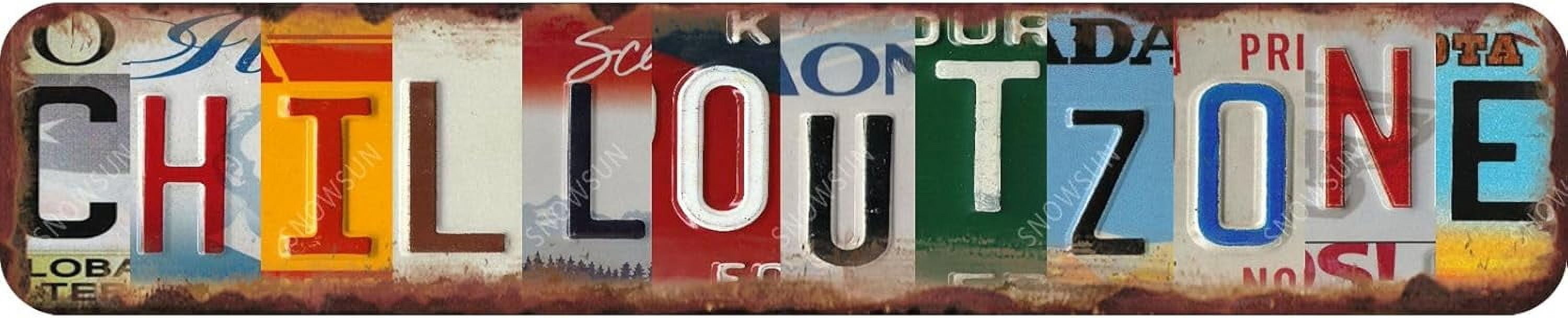 Chill Out Zone Fuuny Metal Tin Signs Retro Tin Sign Wall Decor for Home ...