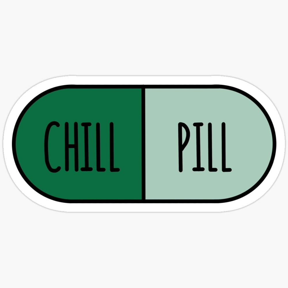 Chill Pill Dark Green Sticker Phone Decal Water Bottle Stickers Car ...