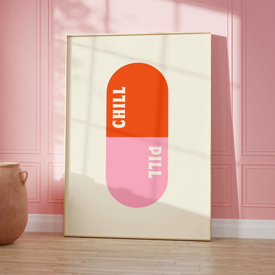 Chill Pill Funky Preppy Wall Art, Unframed Paper Print Size 24x36 ...