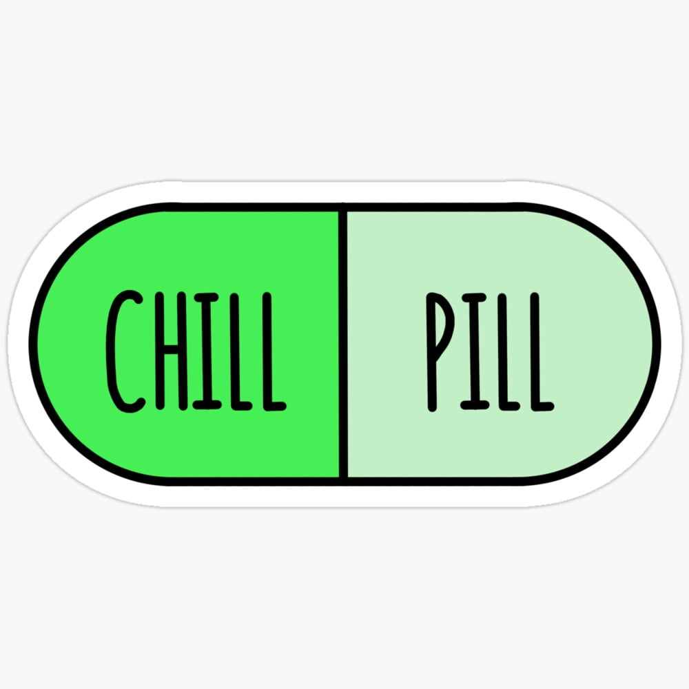 Chill Pill Green Sticker Phone Decal Water Bottle Stickers Car Decals ...