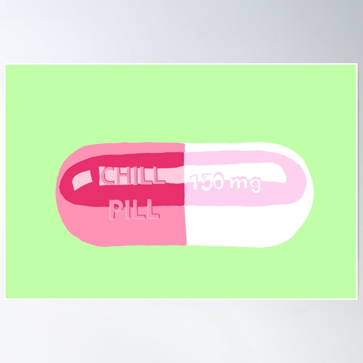 Chill Pill Mint Poster Wall Art, Modern Wall Decor For Living Room ...