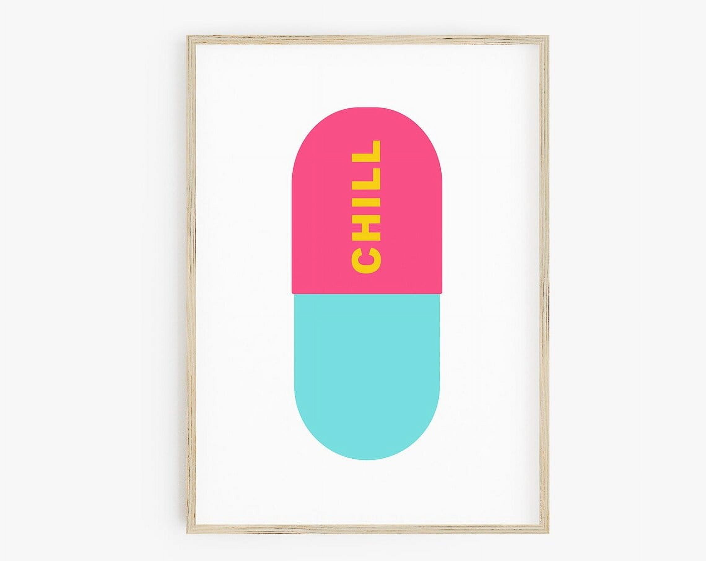 Chill Pill Poster Print, Preppy Room Decor, Maximalist Decor, Preppy ...