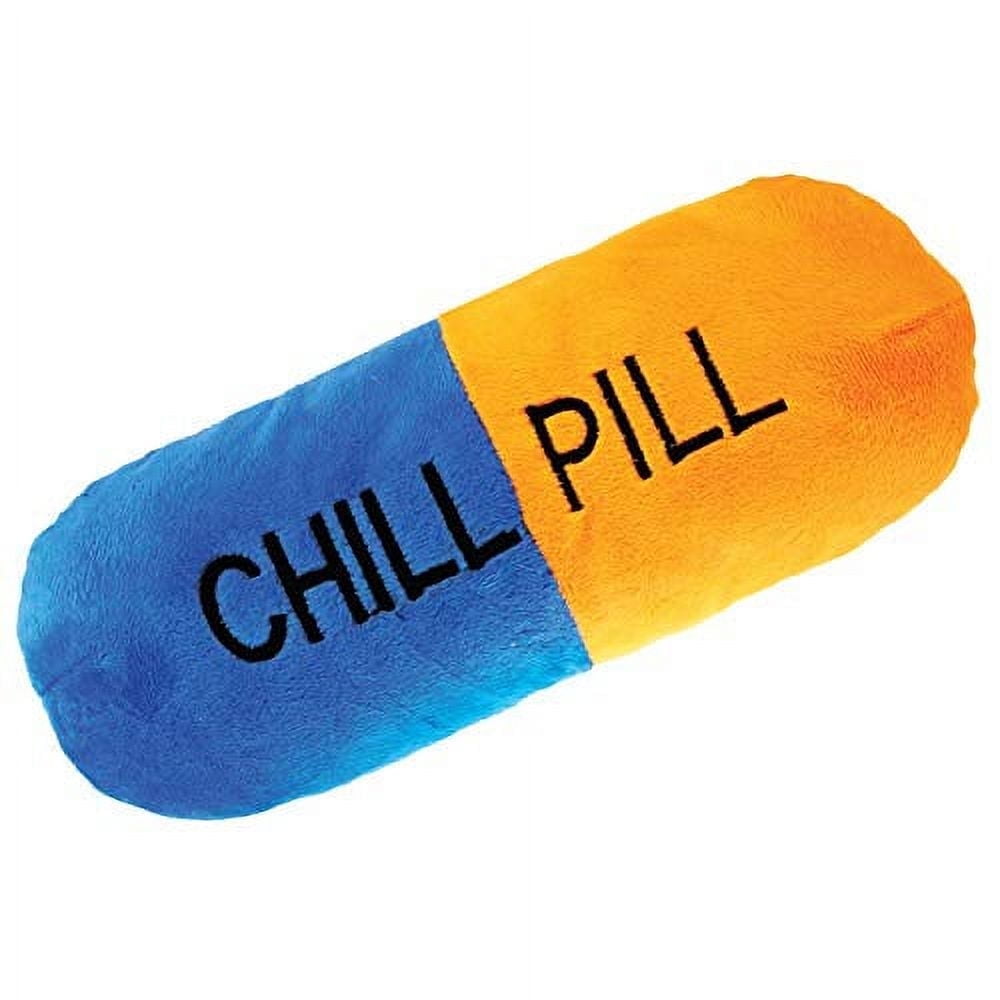 Chill Pill Throw Plush Pillow 11" x 4" Soft and Plush Decor Kids Pillow ...