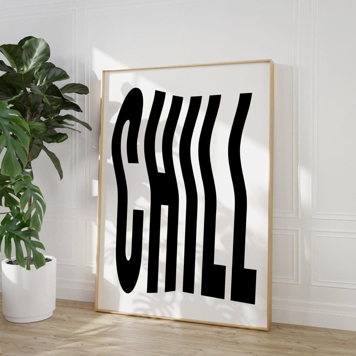 Chill Print, Trendy Retro Quote Wall Art, Wavytypography Print ...