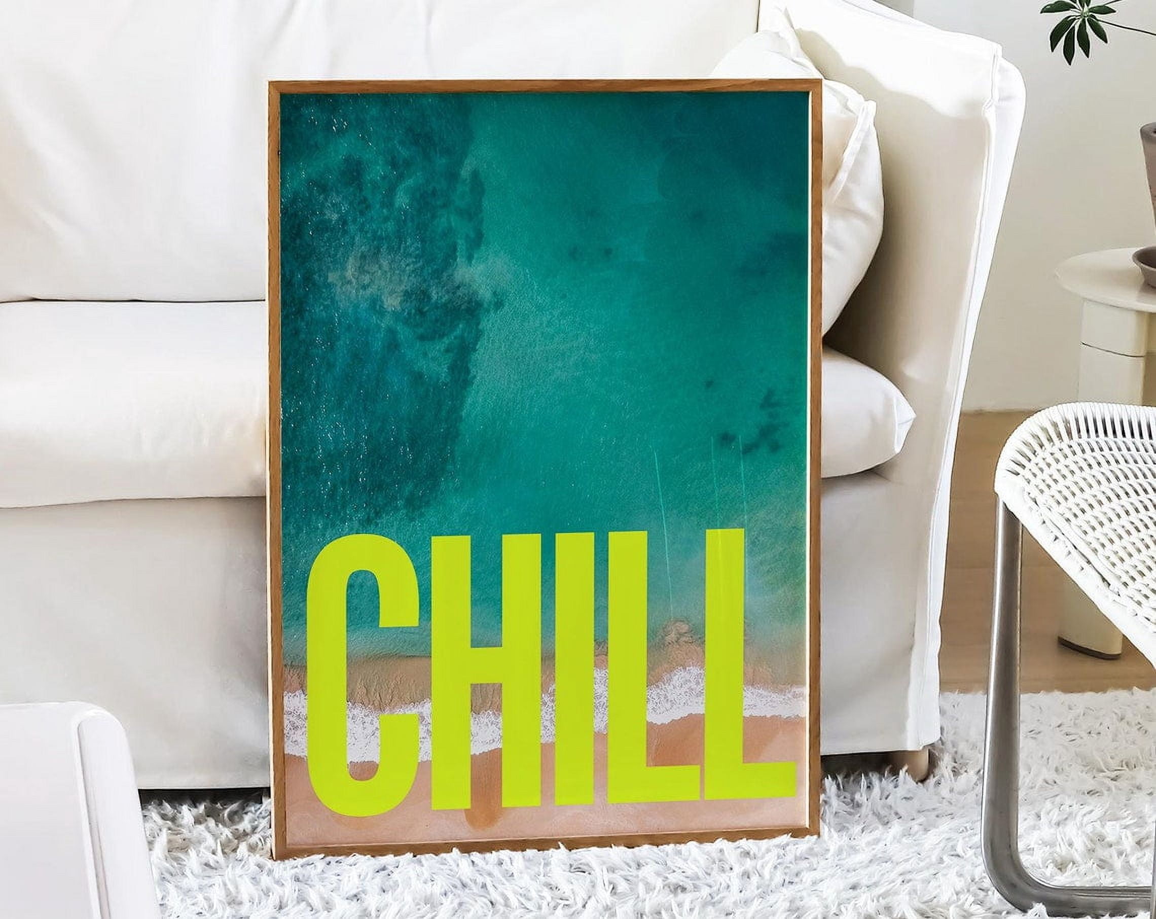 Chill Quote Coastal Print, Trendy Beach Poster, Instant , Maximalist ...