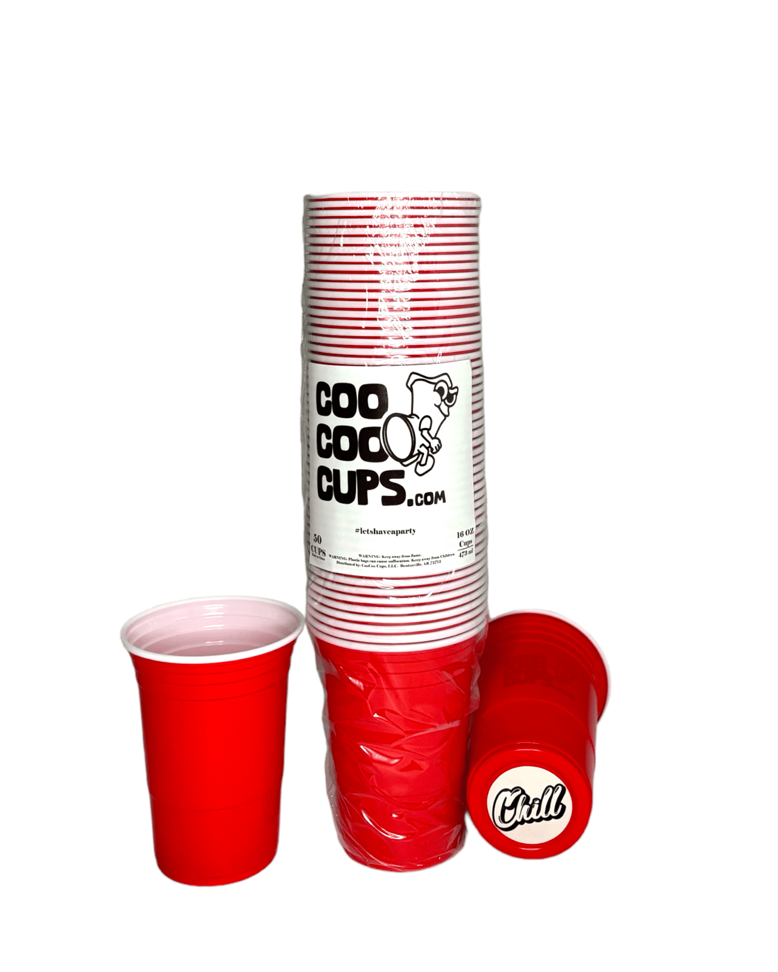 Chill - Red 16 oz Party Cups (50 Count) by CooCoo Cups - Walmart.com