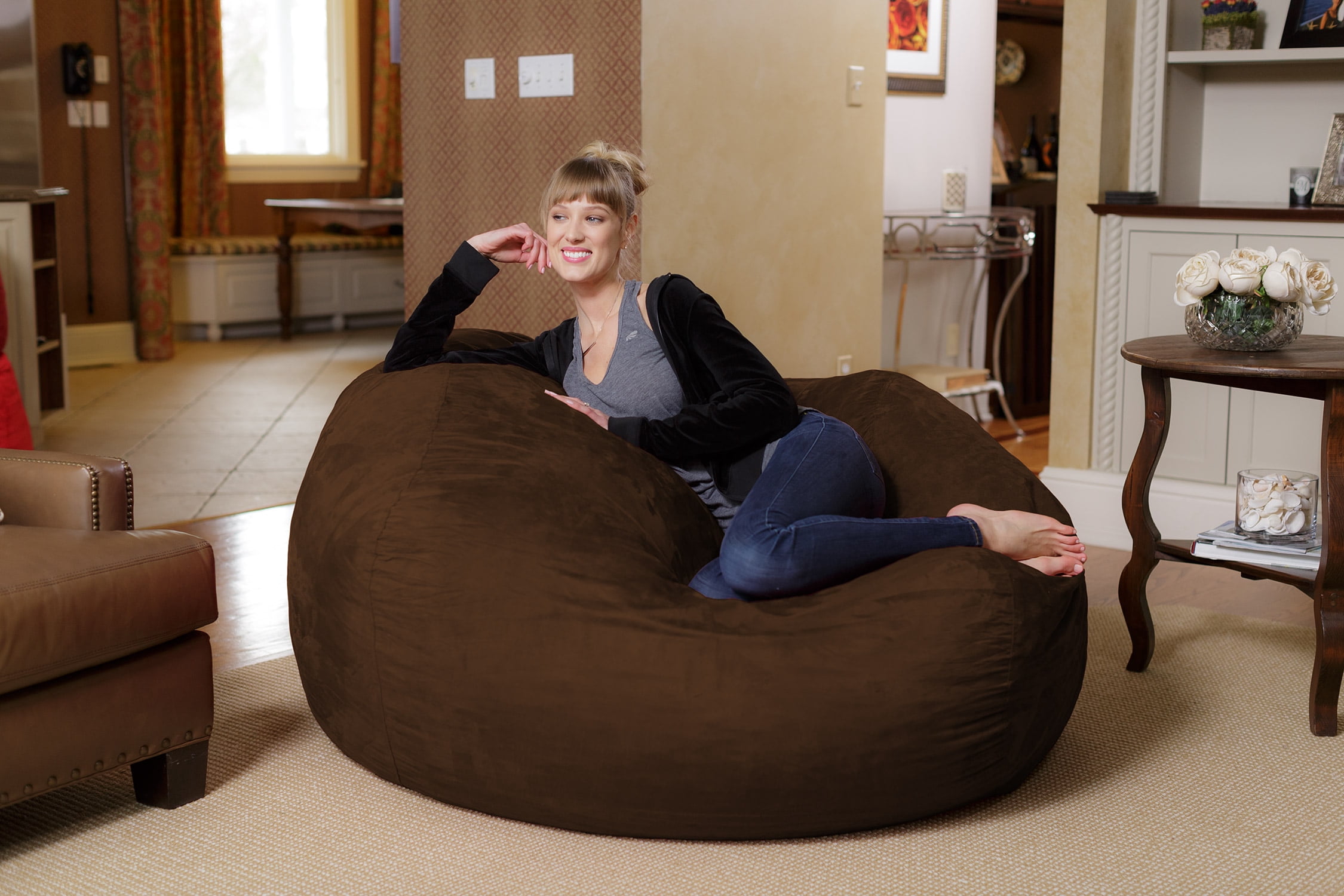 Chill Sack Bean Bag Chair, Memory Foam Lounger with Microsuede Cover ...