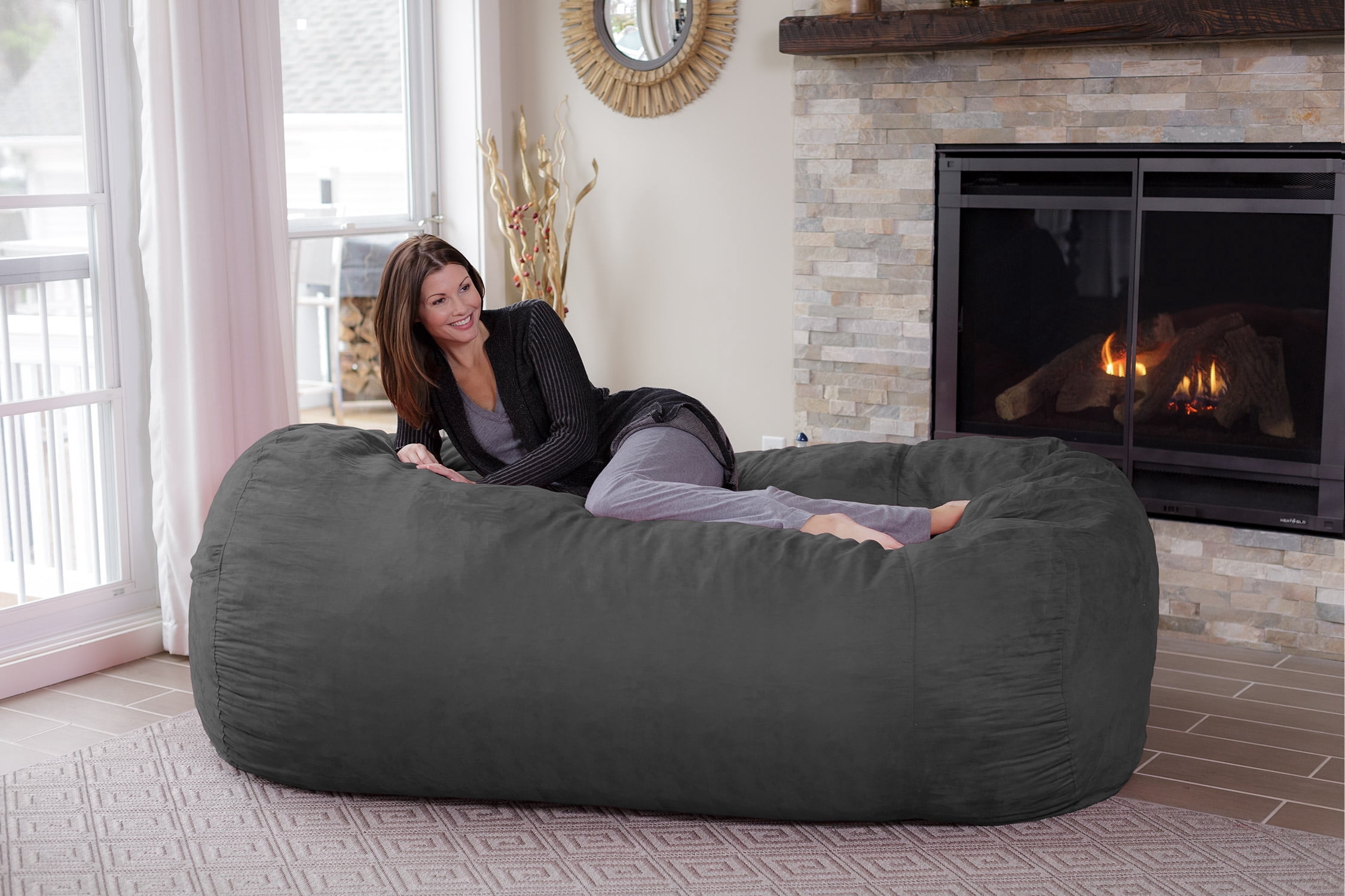 Chill Sack Bean Bag Chair, Memory Foam Lounger with Microsuede Cover ...