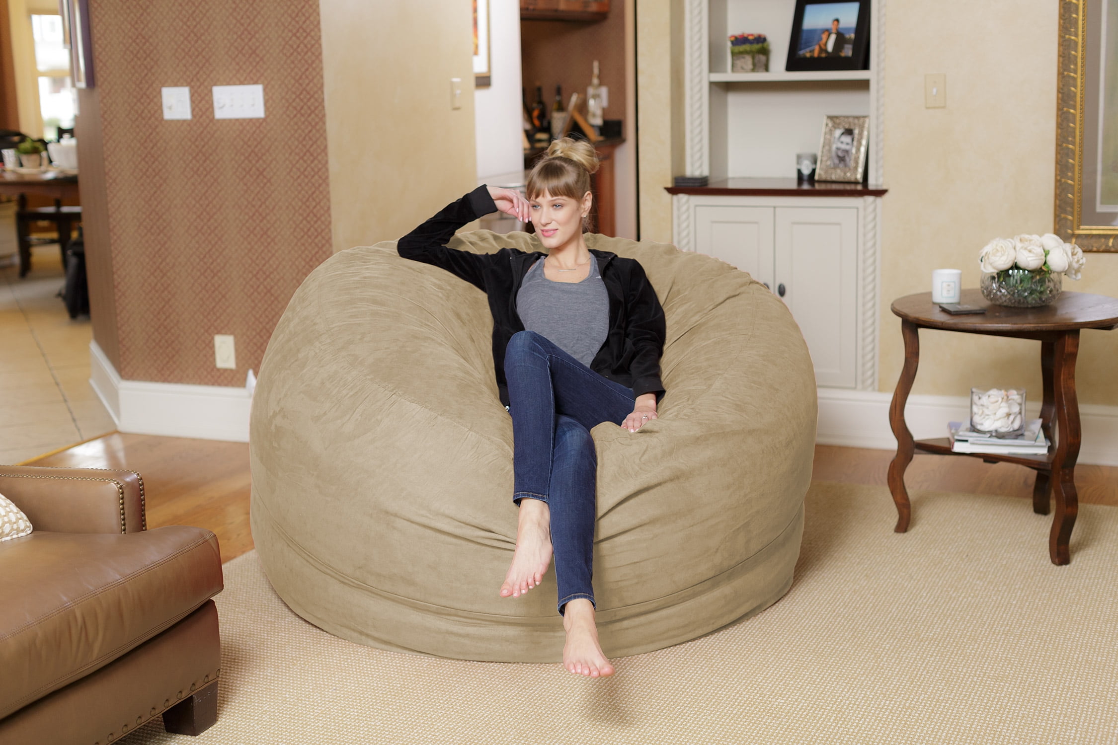 Chill Sack Bean Bag Chair, Memory Foam with Microsuede Cover, Kids ...