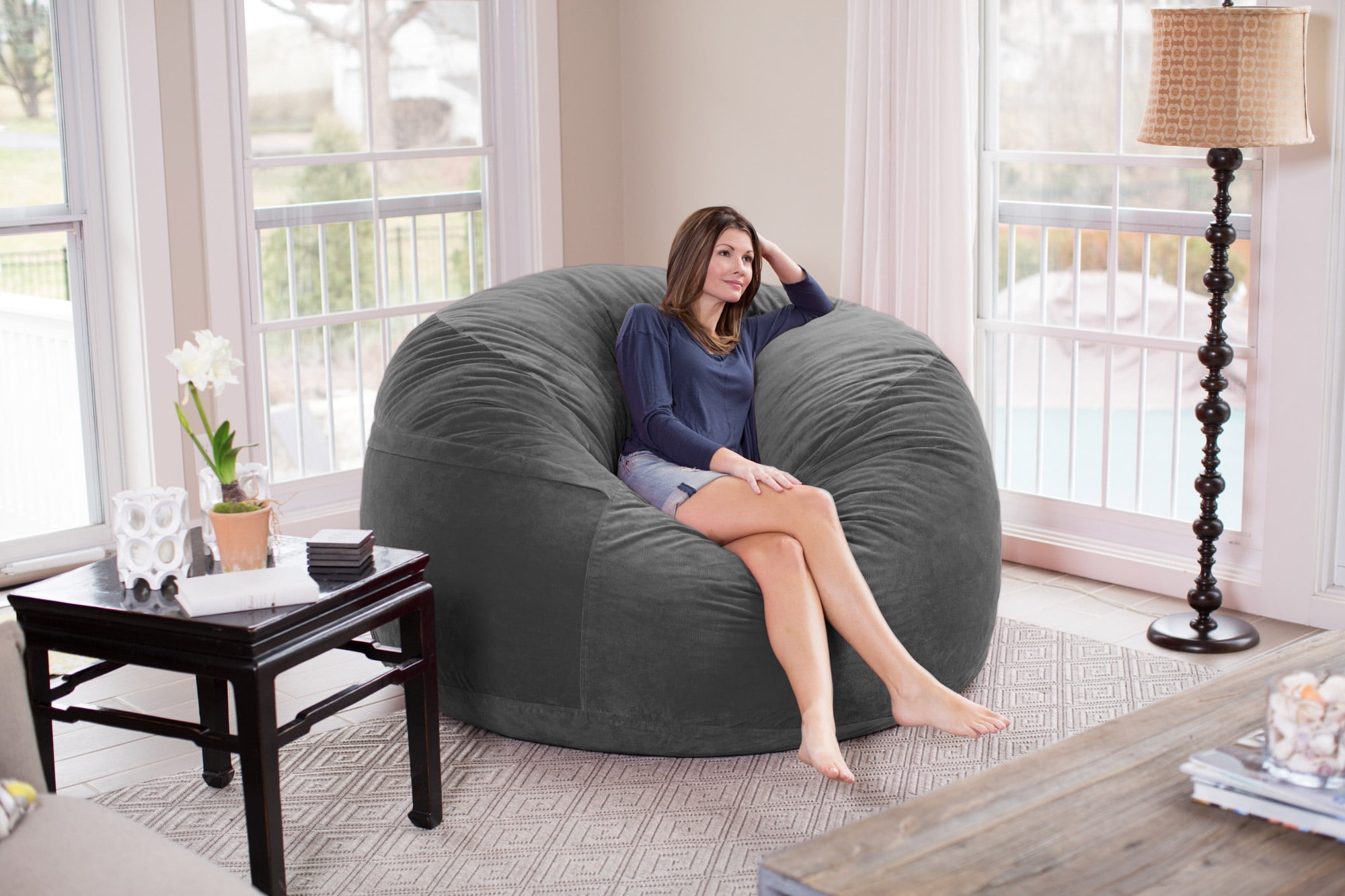 Chill Sack Bean Bag Chair, Memory Foam with Microsuede Cover, Kids ...