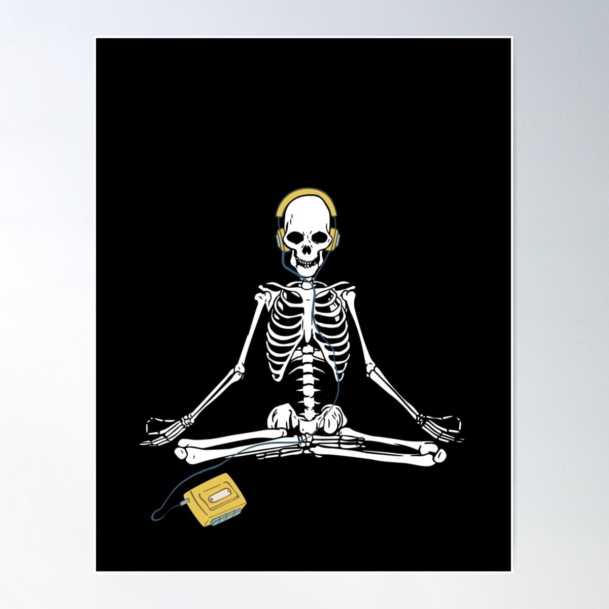 Chill Skeleton Poster Wall Art, Modern Wall Decor For Living Room ...