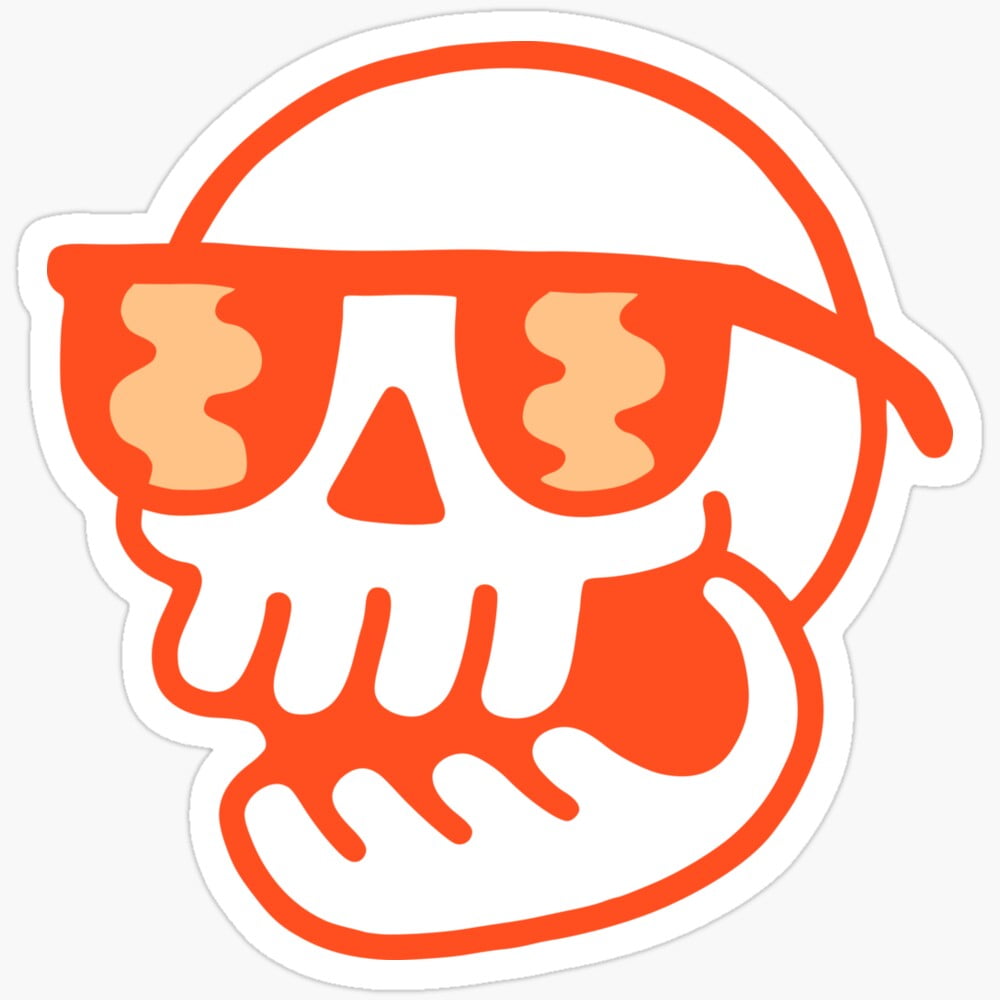 Chill Skull Sticker Phone Decal Water Bottle Stickers Car Decals ...