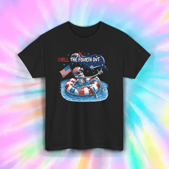 Chill The Fourth Out Shirt Skeleton Pool Party Usa - Walmart.com