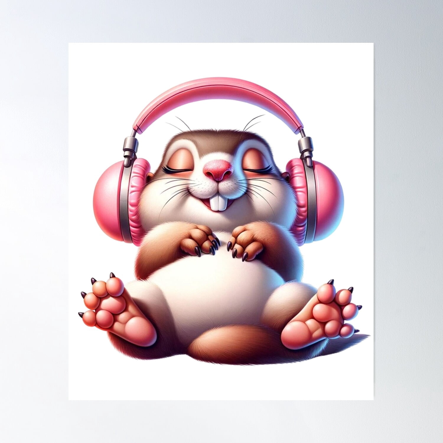 Chill Vibes Hamster - Relaxing With Music Headphones Poster Wall Art ...