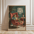 Chill Vibes Only Wall Art , Cool Frog Poster, Funny Living Room Poster ...