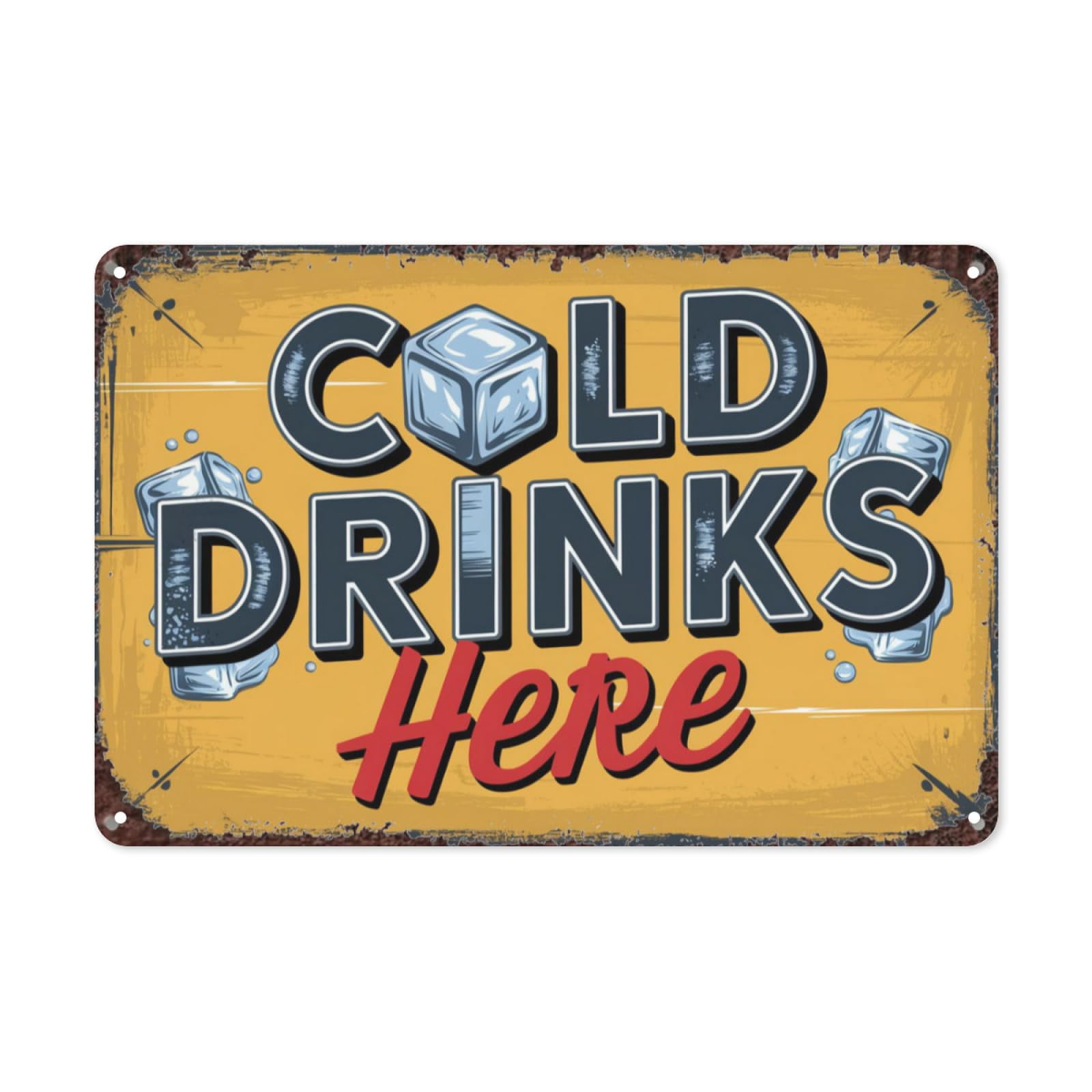 【Chill Zone】Cold Drinks Here 8X12IN Retro Aluminum Sign - Vintage Metal ...