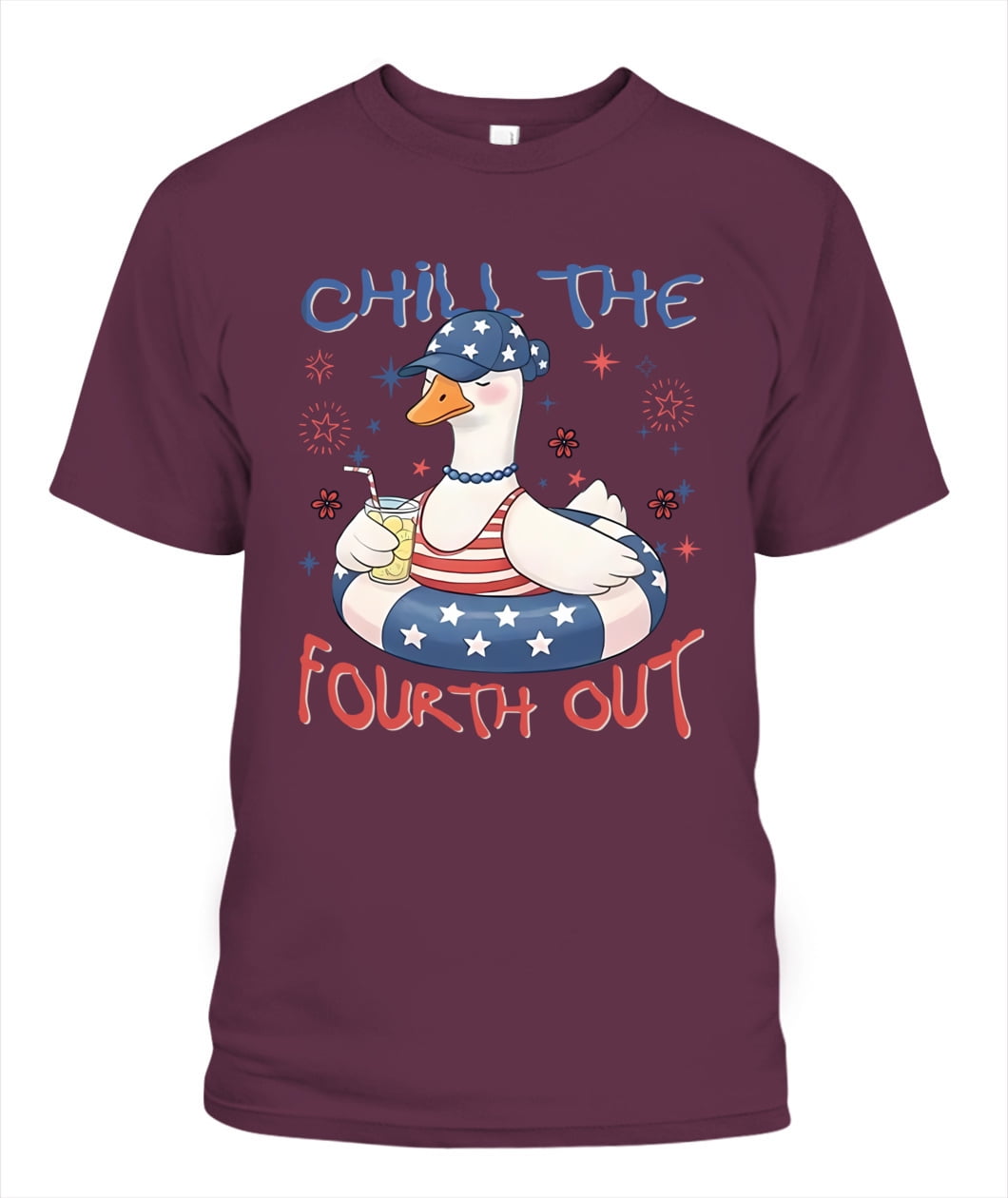 Chill the Fourth Out Funny Patriotic Goose Summer 4th July Shirt ...