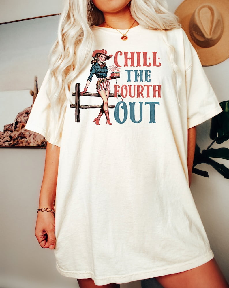 Chill the Fourth Out T-Shirt – Cowgirl Ice Cream Graphic for Cute ...