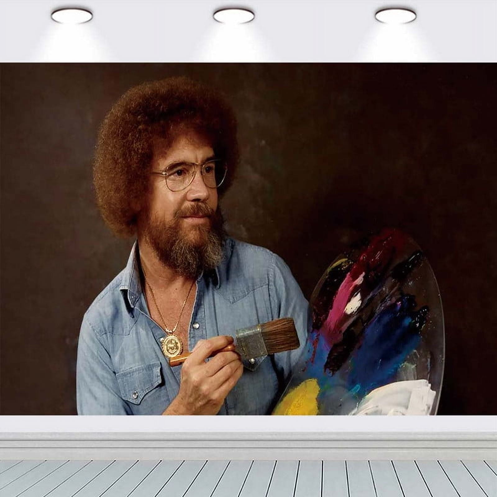 Chill with Bob Ross Taspestry Wall Decor Birthday Banner Backdrop ...