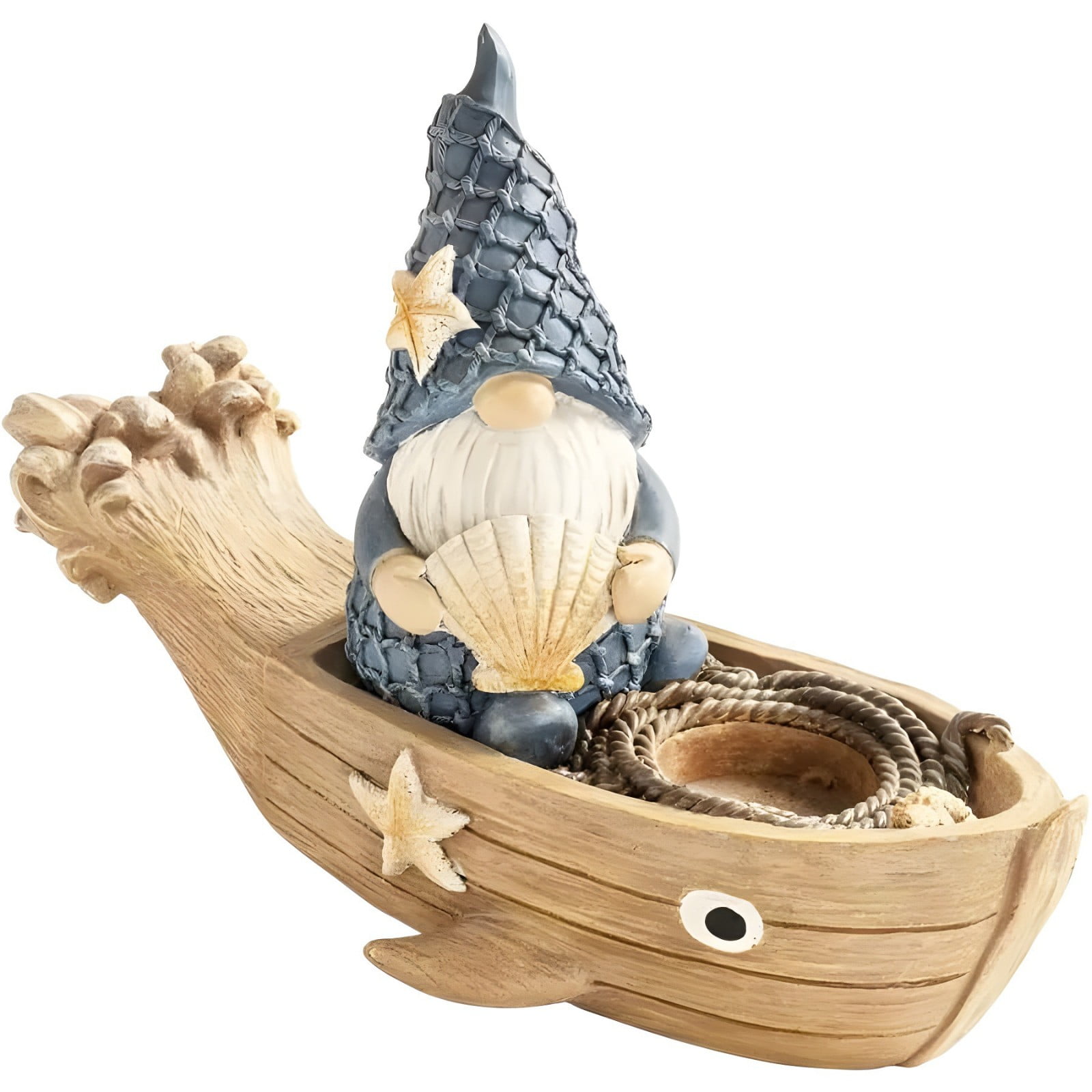 ChillCheer Charming Nautical Gnome Figurine in Boat Coastal Decor for ...